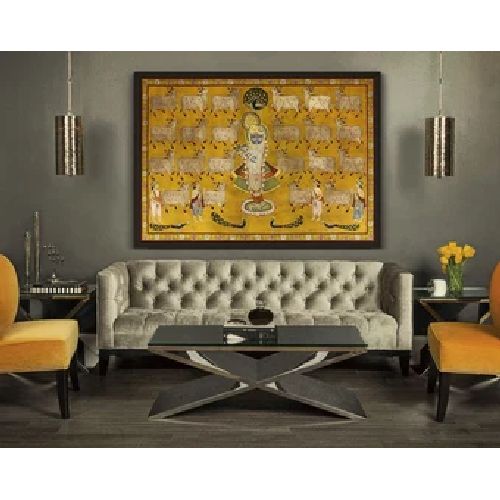 Pichwai Painting of lord shrinath ji with cows , cow pichwai painting ...